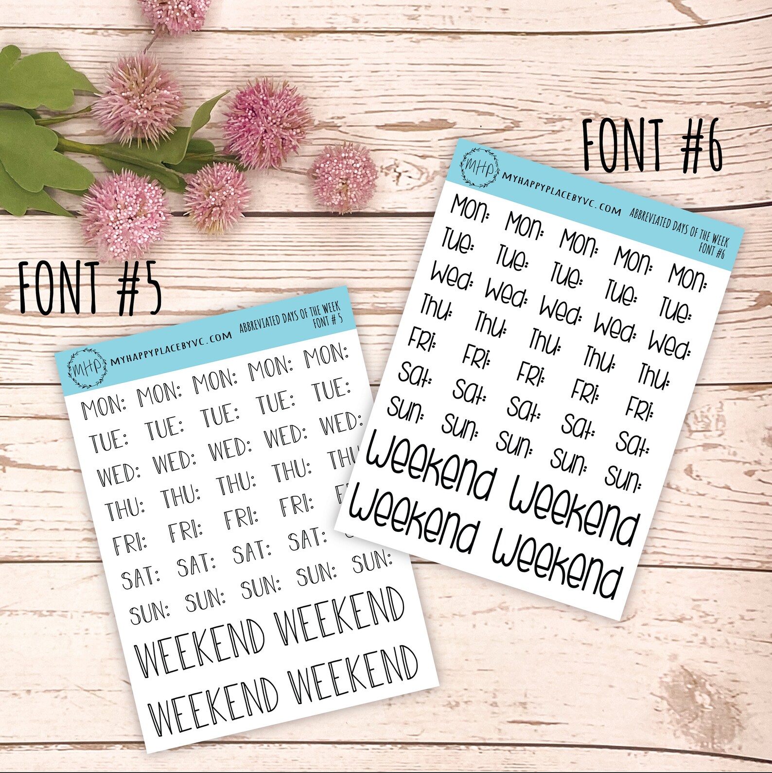 Abbreviated Days of the Week Stickers for College Planner. Stickers for ...