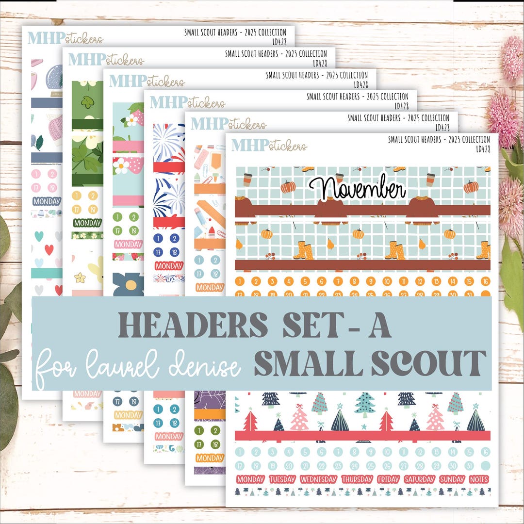 Monthly Headers Set for Laurel Denise Small Scout Planner. 2025 ...