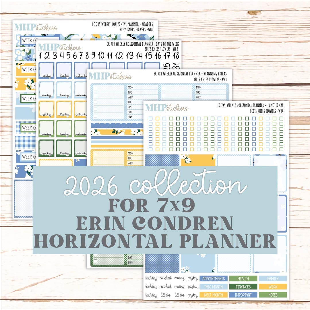 APRIL Weekly Horizontal Planning Kit for 7x9 Erin Condren Planners ...