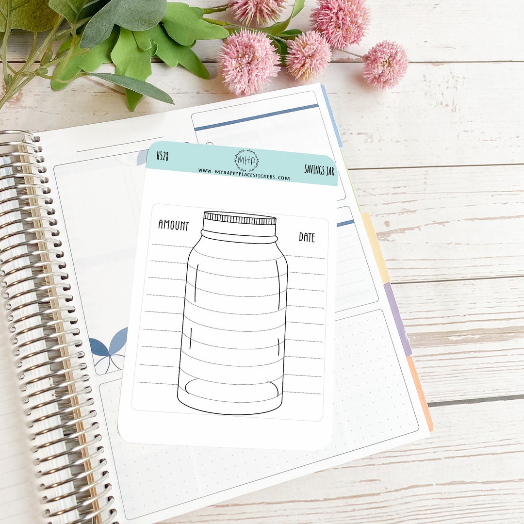 Saving Jar Sticker for Bullet Journals. Stickers for Planners and ...