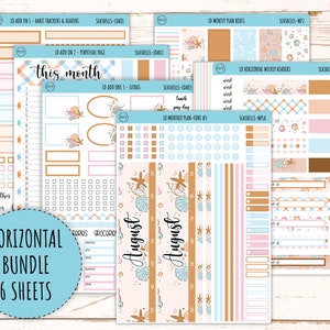 August Stickers for 2024 Laurel Denise Planners. seashells MPSSH - Etsy