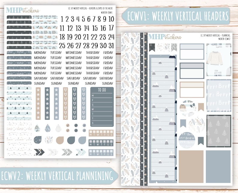 JANUARY Weekly Planning Kits for 7x9 Erin Condren Planners. "winter ...