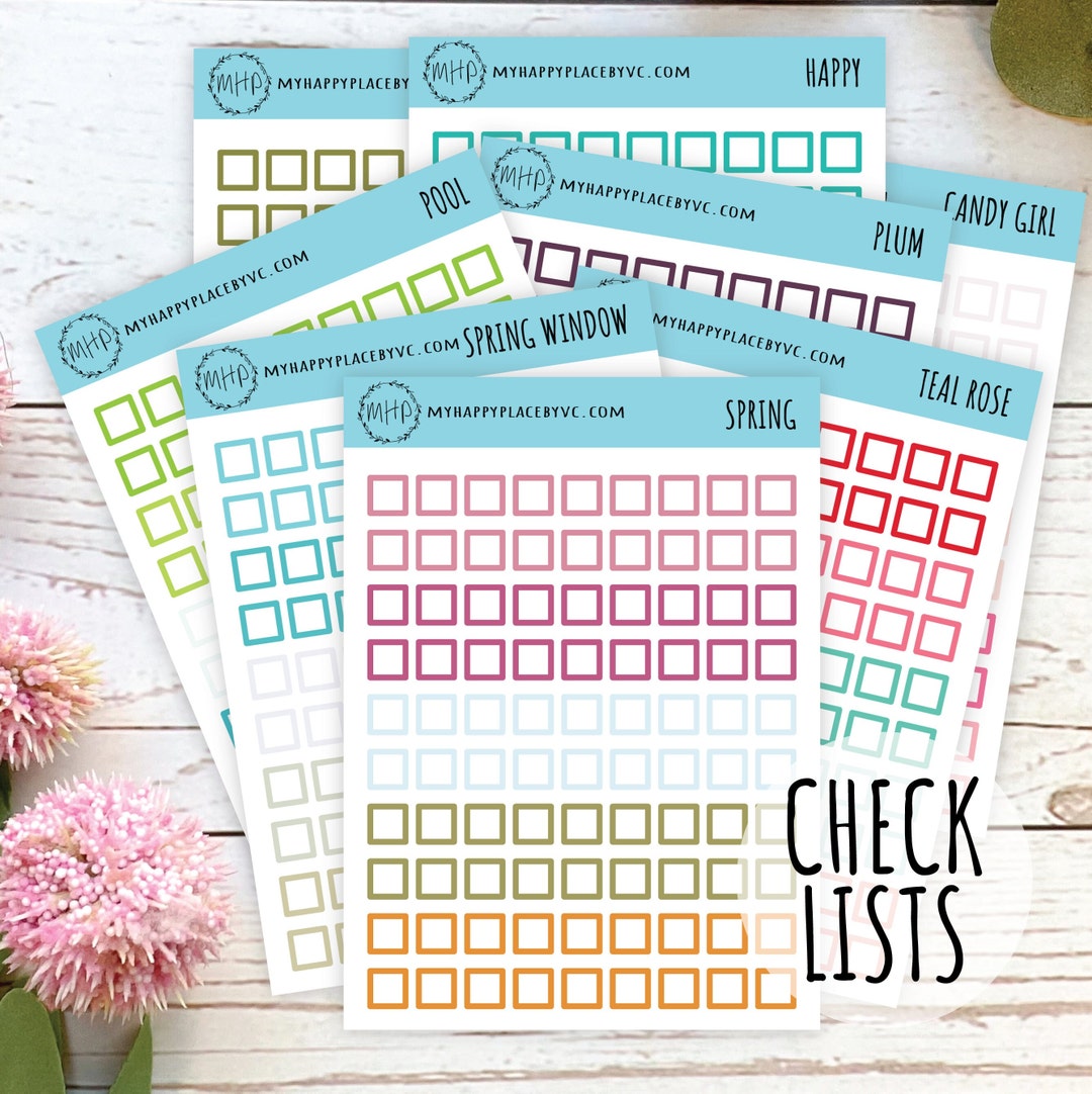 Small Square Stickers for Bullet Journals and Planners, Squares for ...