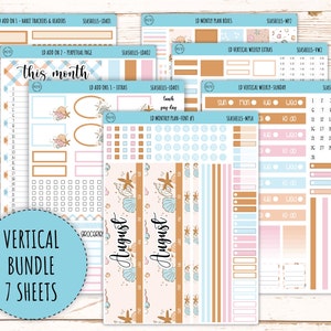 August Stickers for 2024 Laurel Denise Planners. seashells MPSSH - Etsy