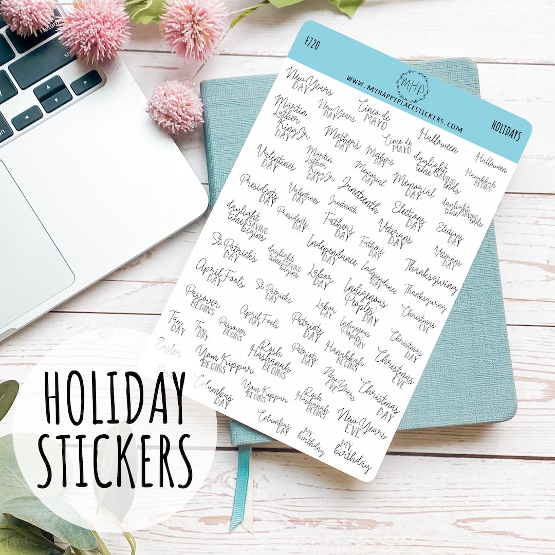 US HOLIDAYS, Planner Stickers for Bullet Journals. Sticker for Teacher ...