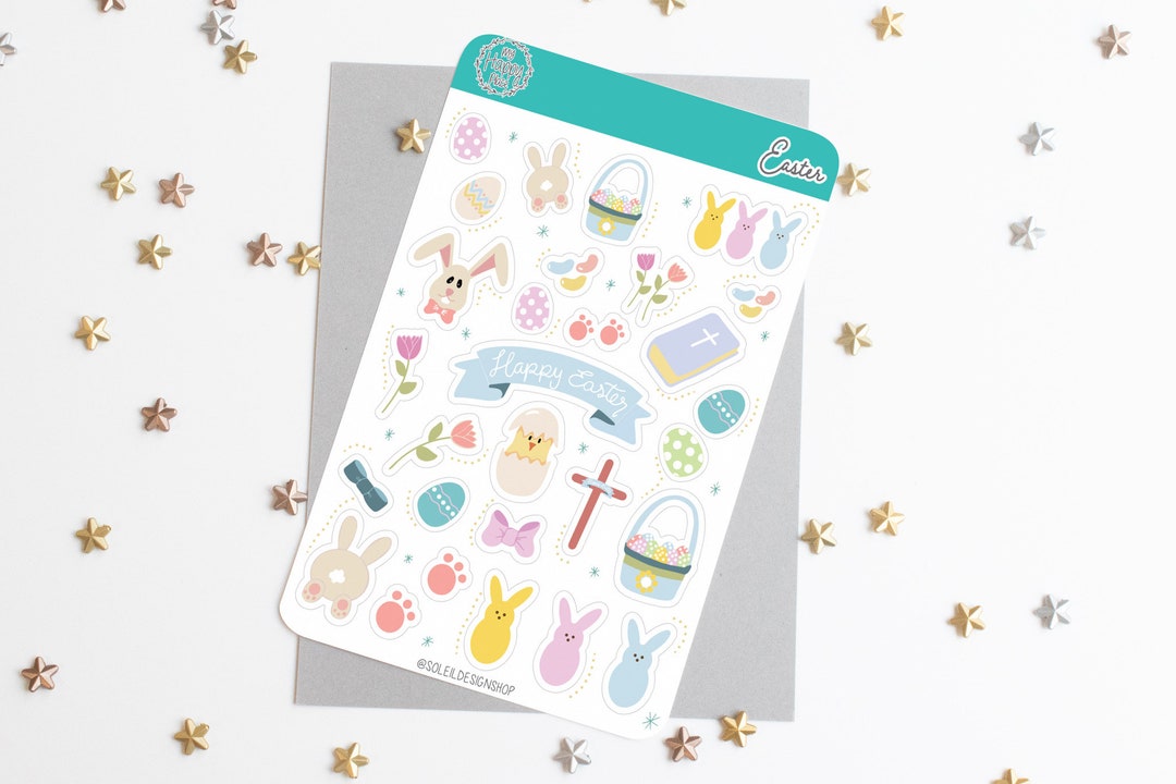 Easter Sticker Sheet. Easter Egg and Bully Stickers for Bullet Journals ...