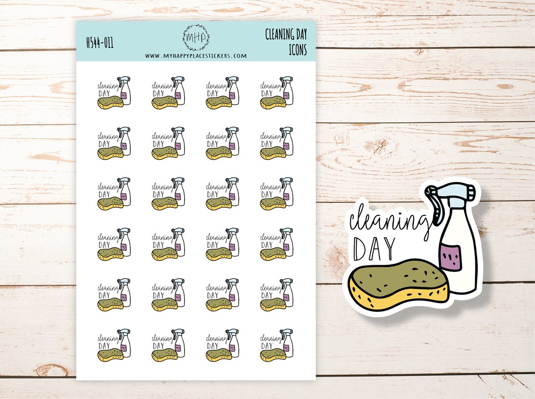 CLEANING DAY / Sponge and Bottle Icon. Planner Stickers || H544-011 - Etsy