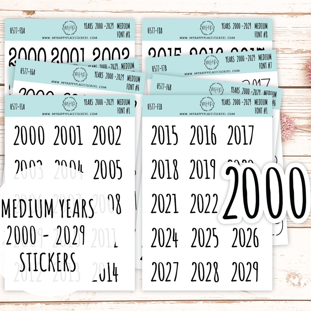 2000 - 2029 Years Stickers Size Medium. Timeline Stickers. || H577 - Etsy