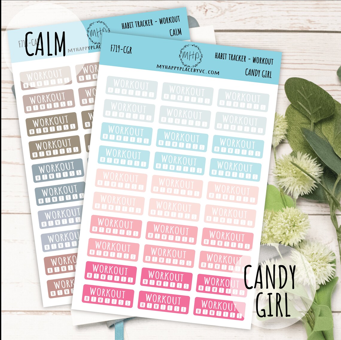 Habit Tracker Workout Planner Stickers for Bullet Journals - Etsy