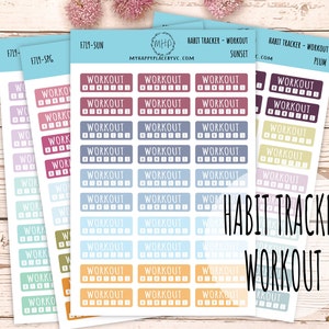 Habit Tracker Workout Planner Stickers for Bullet Journals, College ...