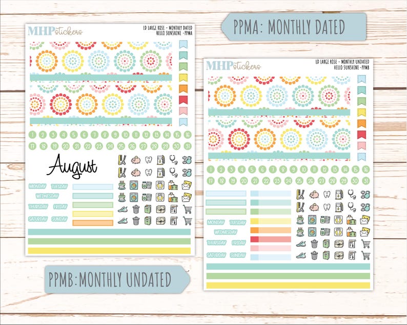 AUGUST 2026 Stickers for the Large Rose Laurel Denise Planner. "hello ...