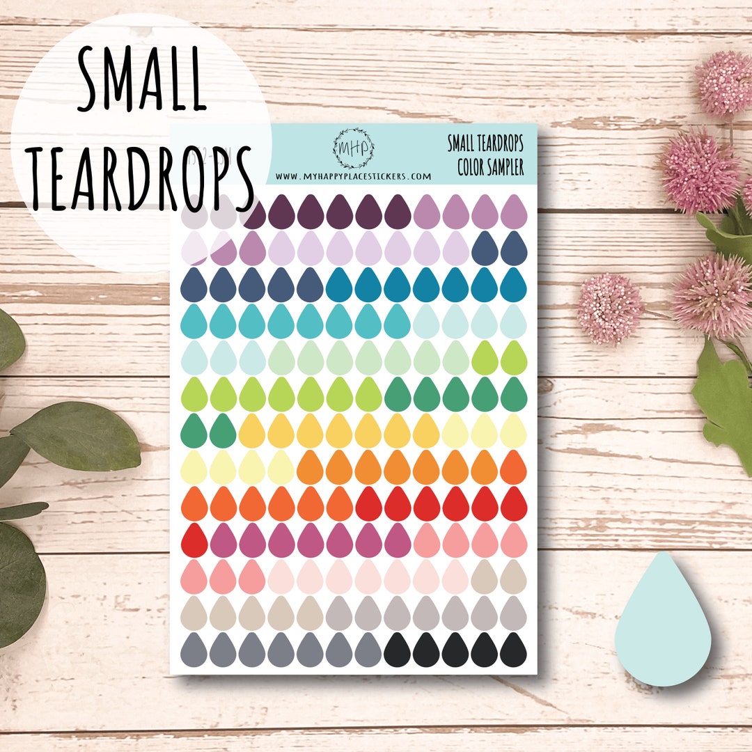 Small Teardrop Planner Stickers. Stickers for Planners, Bullet Journals ...
