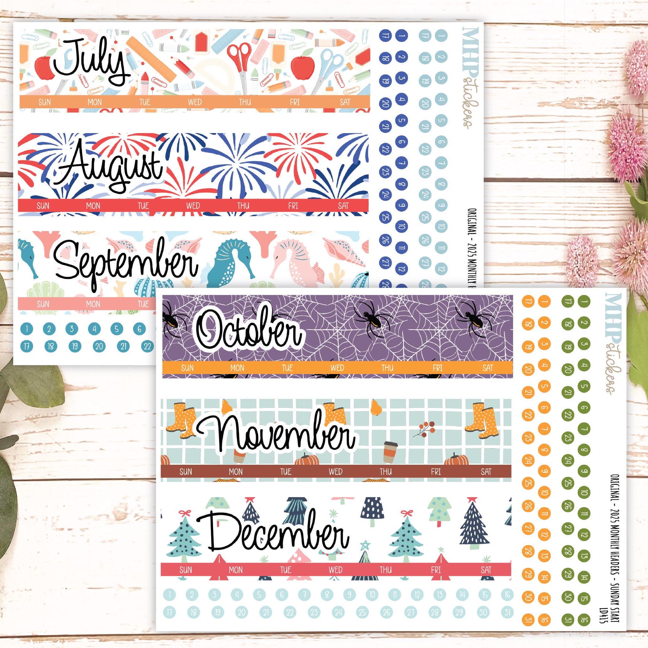 2025 Monthly Headers Set for the Large Nancy & Anne Laurel Denise ...