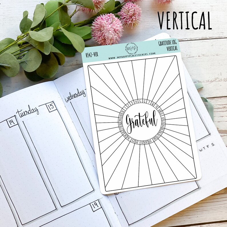 Gratitude Log Stickers for Bullet Journals. Stickers for - Etsy