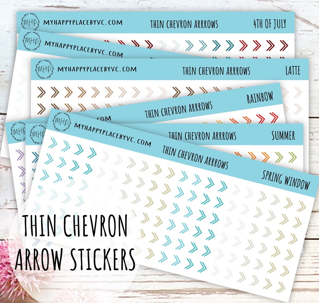 Thin Chevron Arrow Sticker for College Planners, Bullet Journals ...