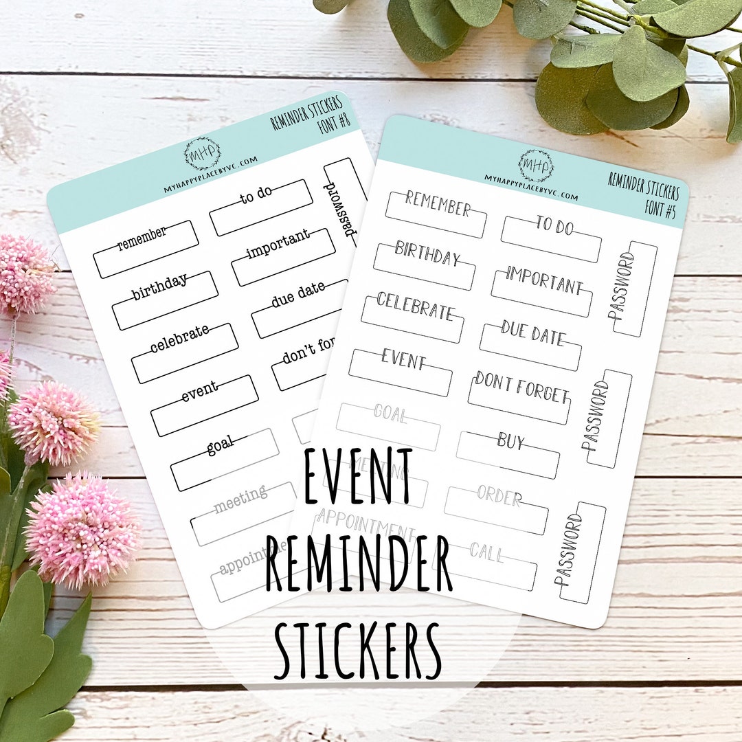 Reminder Stickers for College Planner and Bullet Journals. Stickers for ...