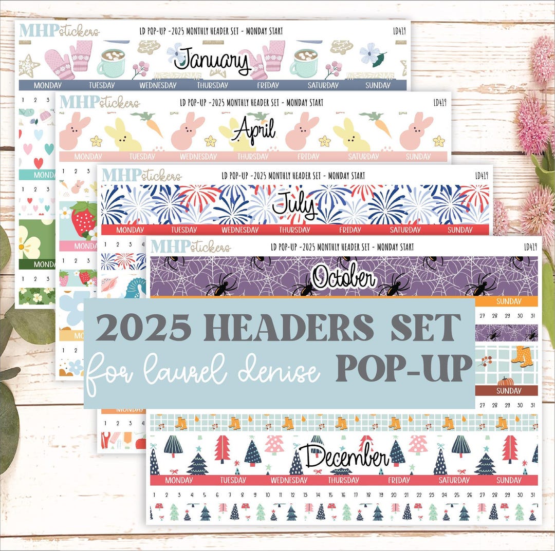 2025 Monthly Headers Set for the Jo Laurel Denise Planner (formerly POP ...