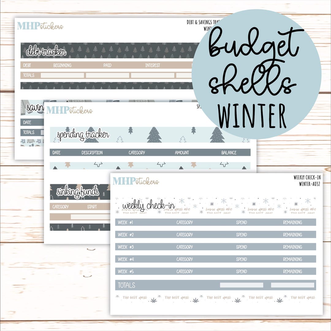 Budget Shells. Add-ons for Laurel Denise Planners (WINTER) || AOW - Etsy
