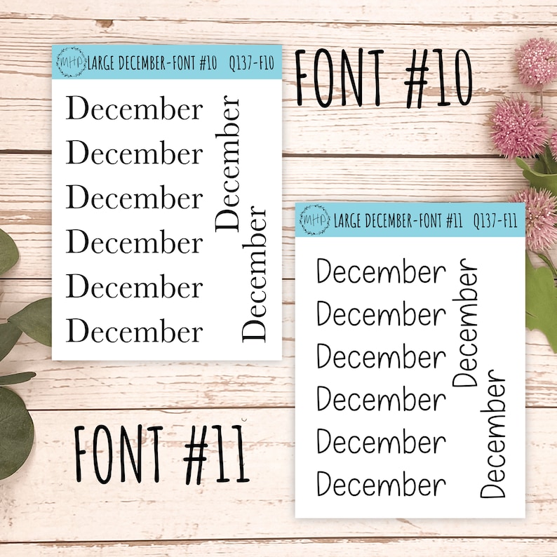 Large DECEMBER Stickers for Planners, Organizers, Bullet Journals ...