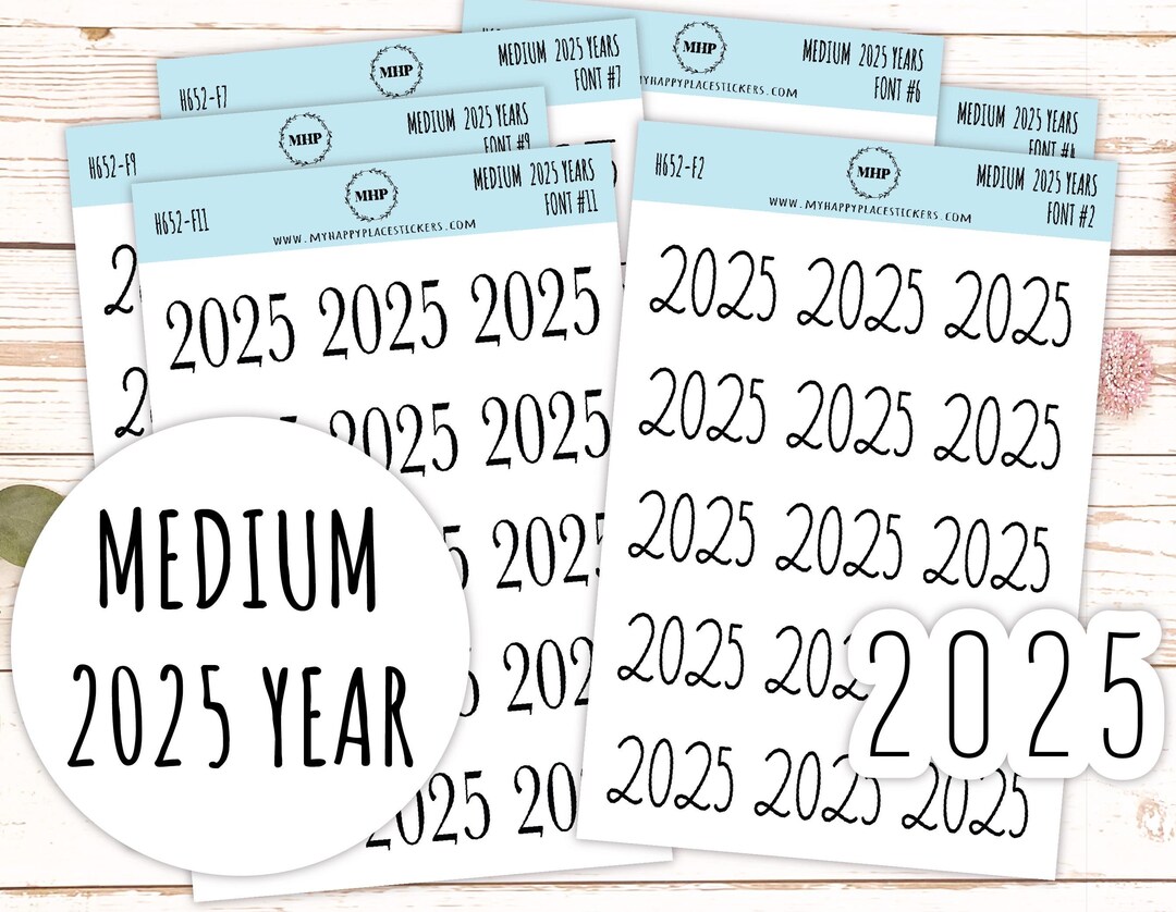 2025 Medium Year Stickers for Planners. || H652 - Etsy
