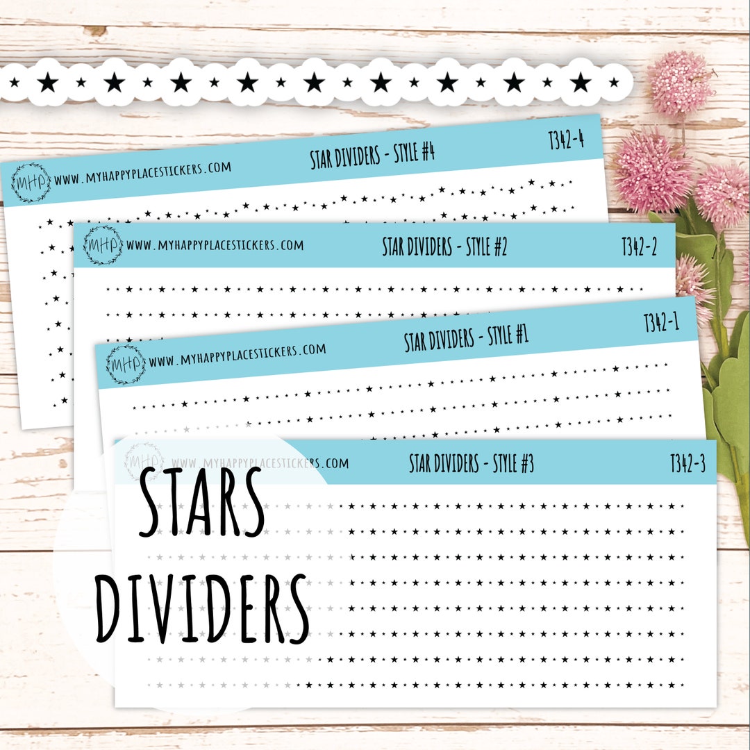 Stars Divider Stickers. Decorative Sticker for Planners. Foiled ...