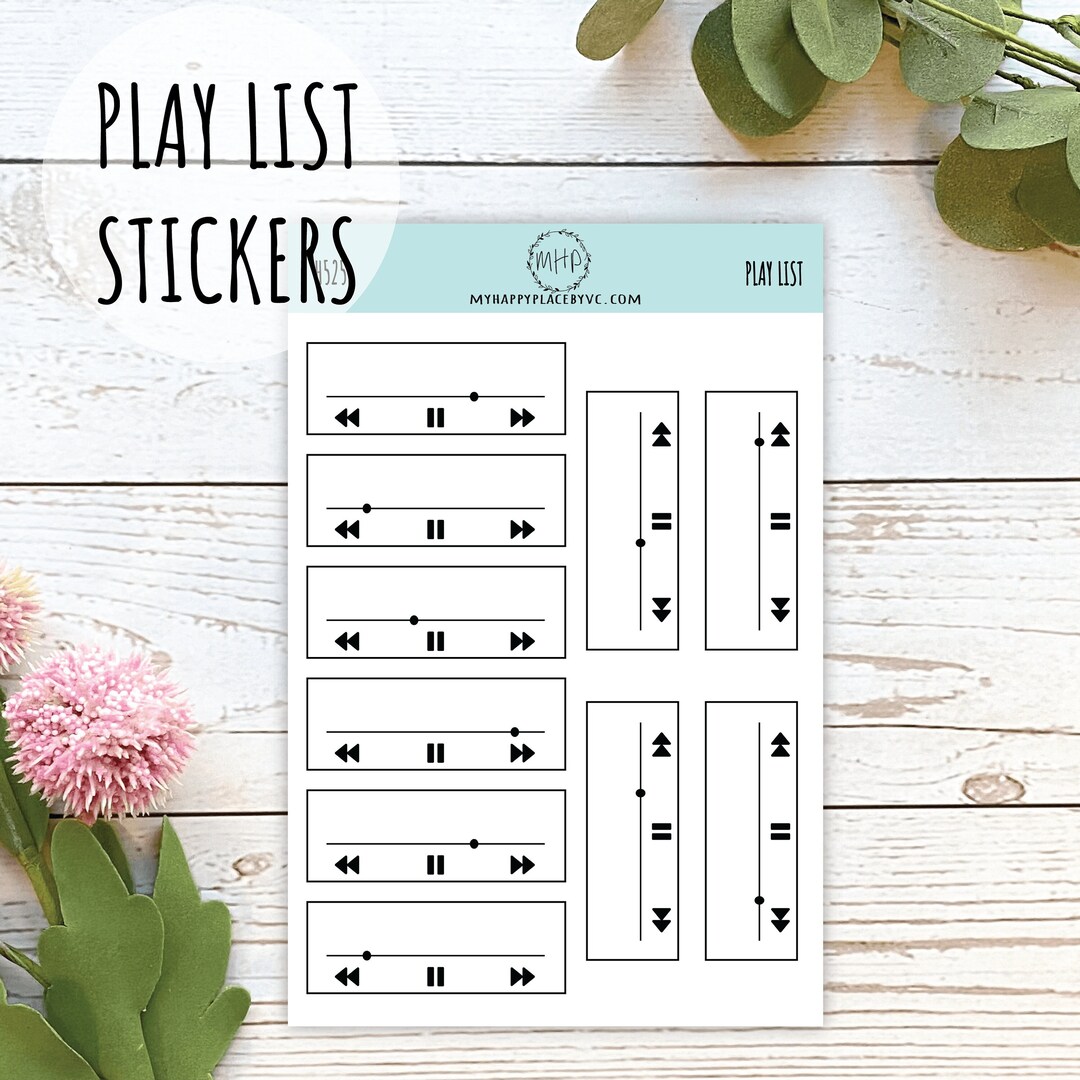 Play List Stickers for Bullet Journals. Stickers for Planners and ...