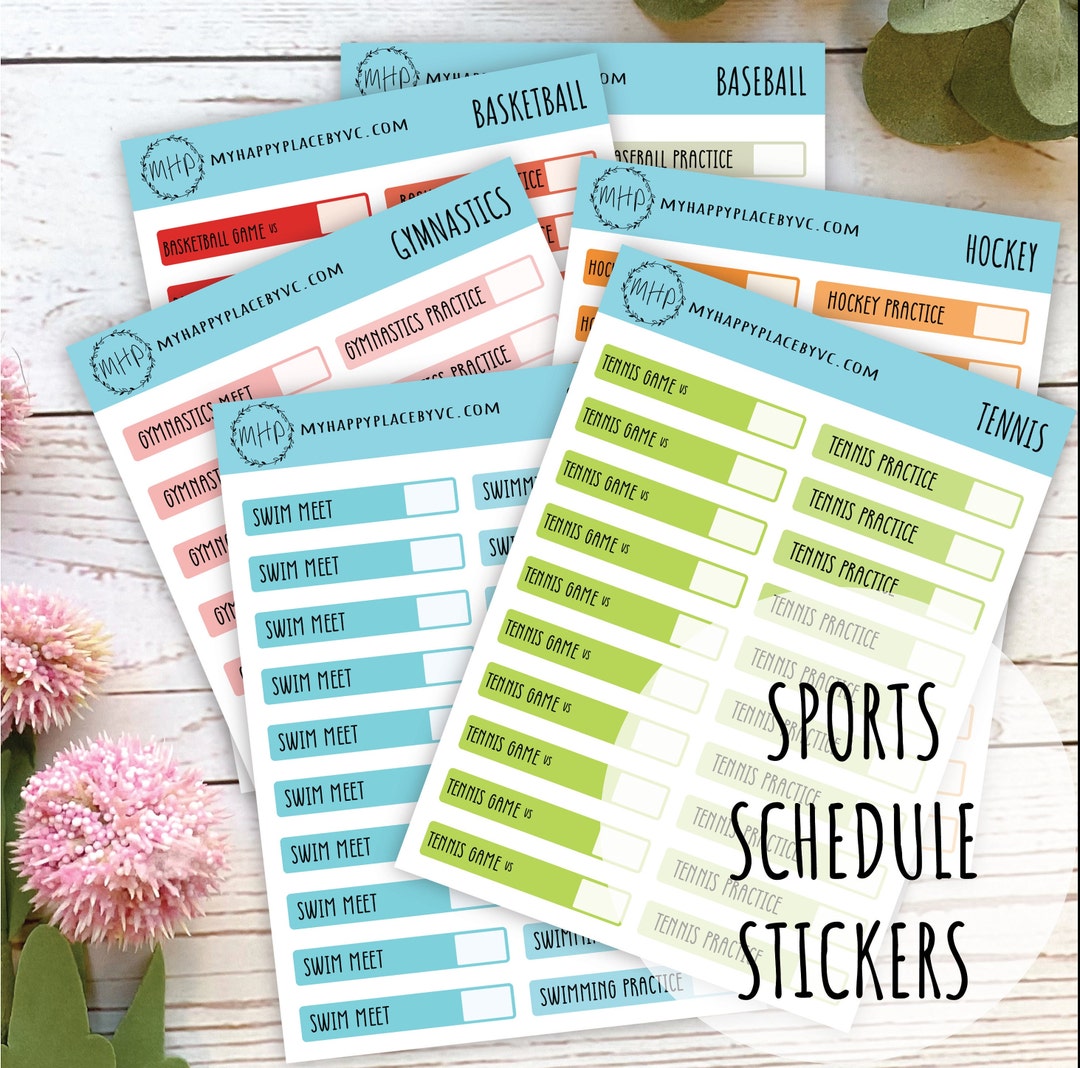 Planner Stickers for Sports Schedules. College Planner. Teacher Sticker ...