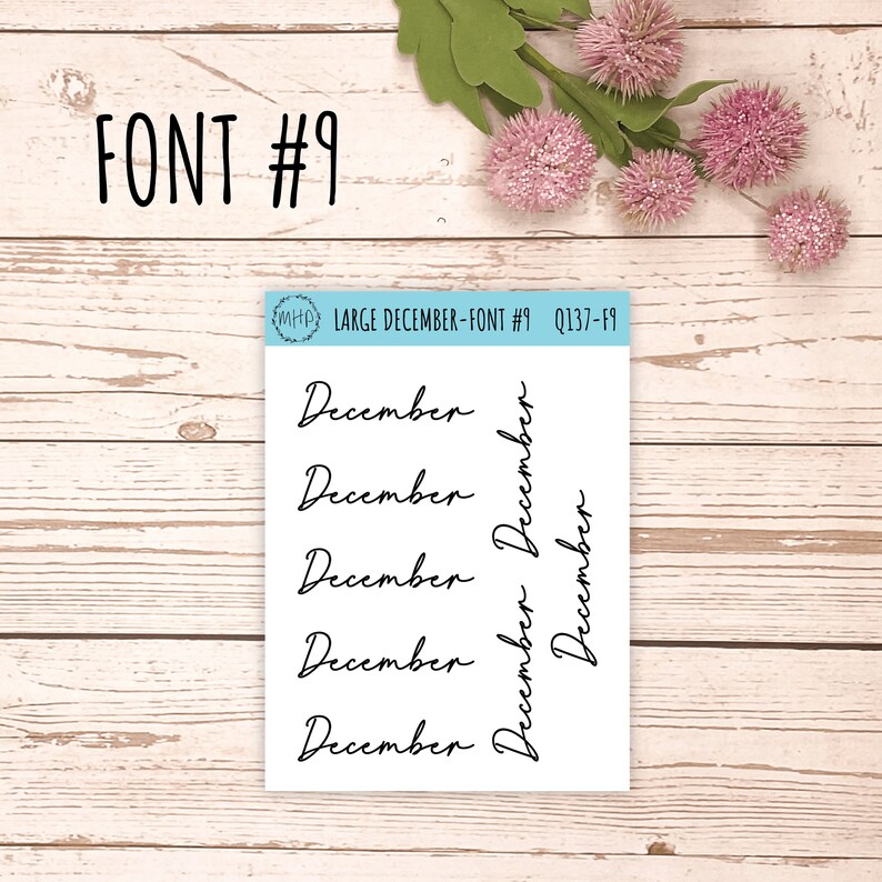 Large DECEMBER Stickers for Planners, Organizers, Bullet Journals ...