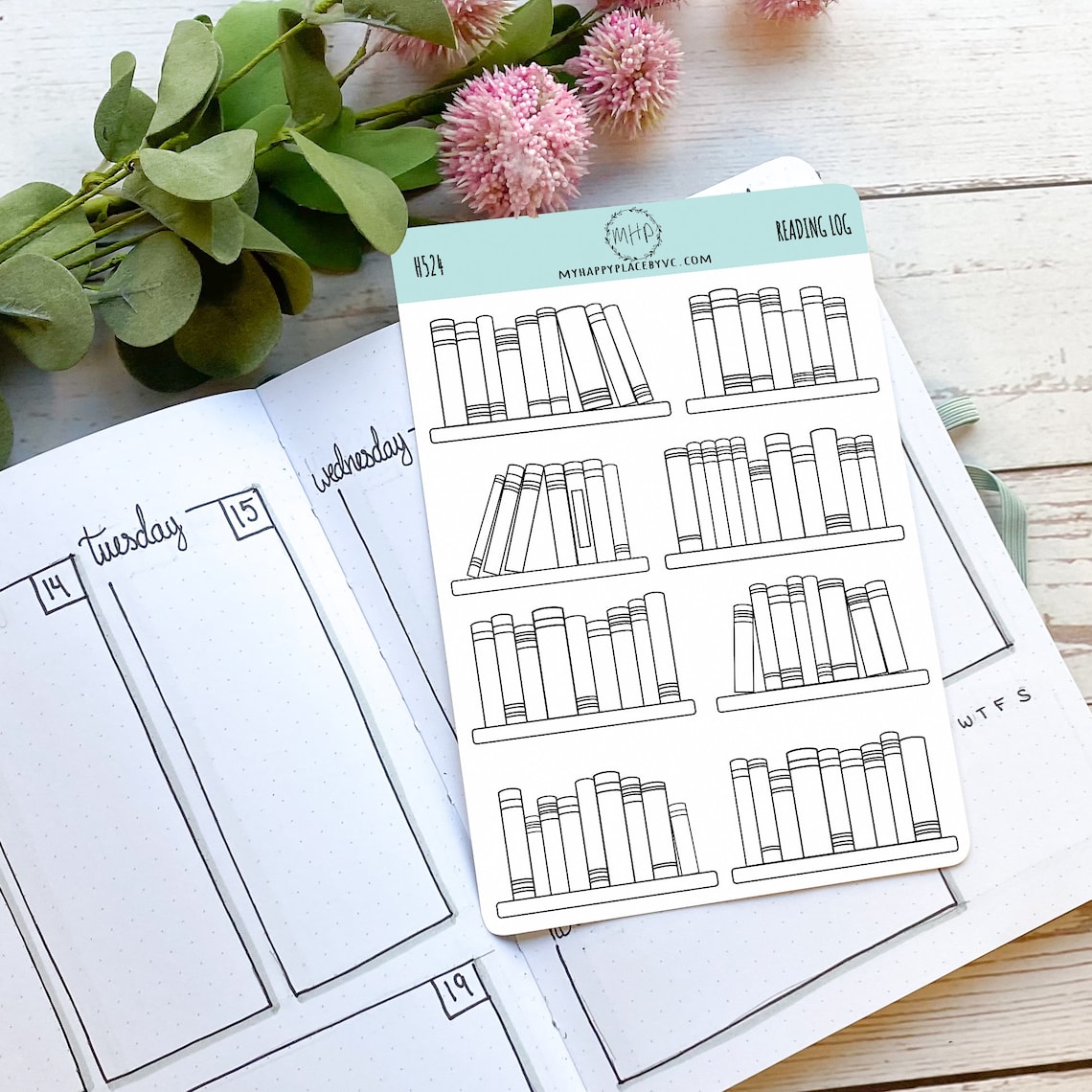 Reading Log Stickers for Bullet Journals. Stickers for - Etsy