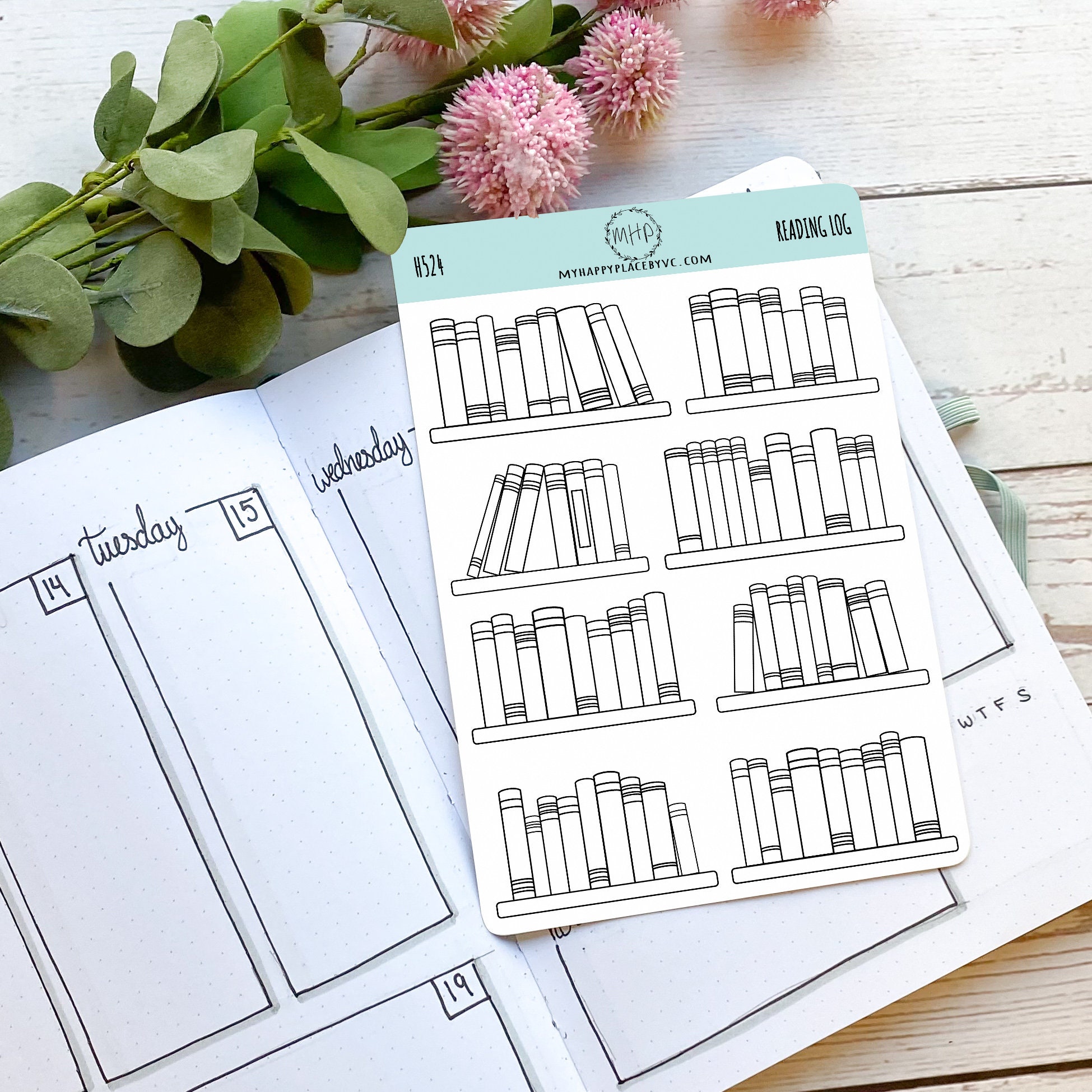 Reading Log Stickers for Bullet Journals. Stickers for - Etsy