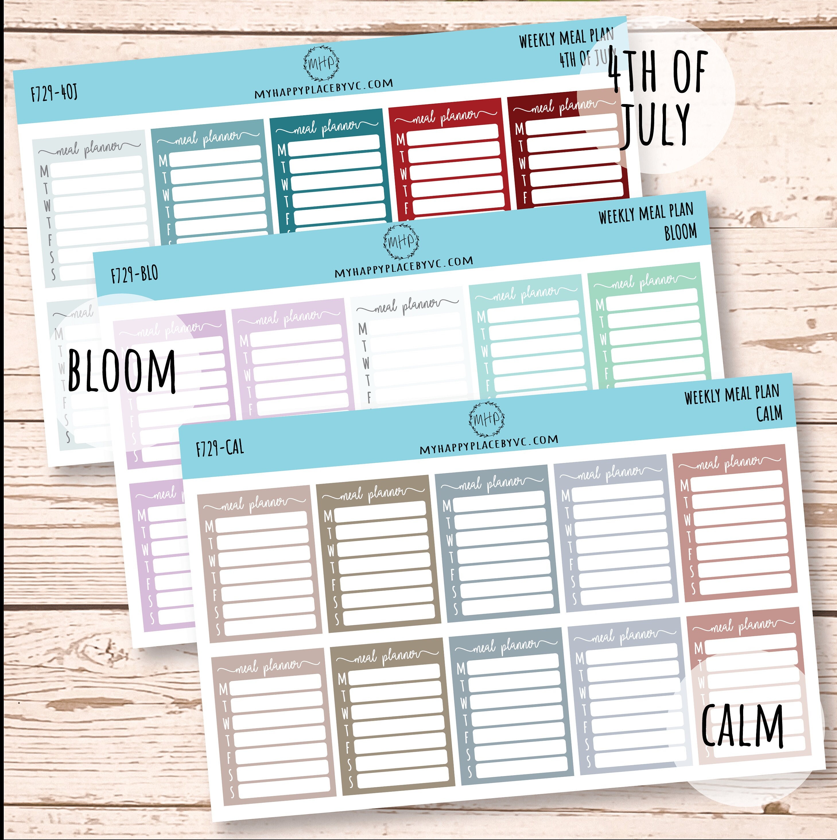 Weekly Meal Plan Stickers for Bullet Journals and Planners || F729 - Etsy