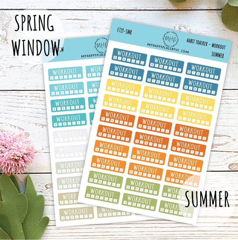 Habit Tracker Workout Planner Stickers for Bullet Journals - Etsy