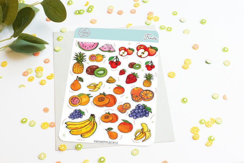 Fruits Stickers Sheet. Planner Stickers, Great for Bullet Journal ...