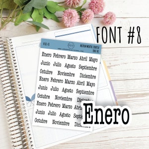 Medium SPANISH Month Stickers for Bullet Journals and Planners. H581 - Etsy