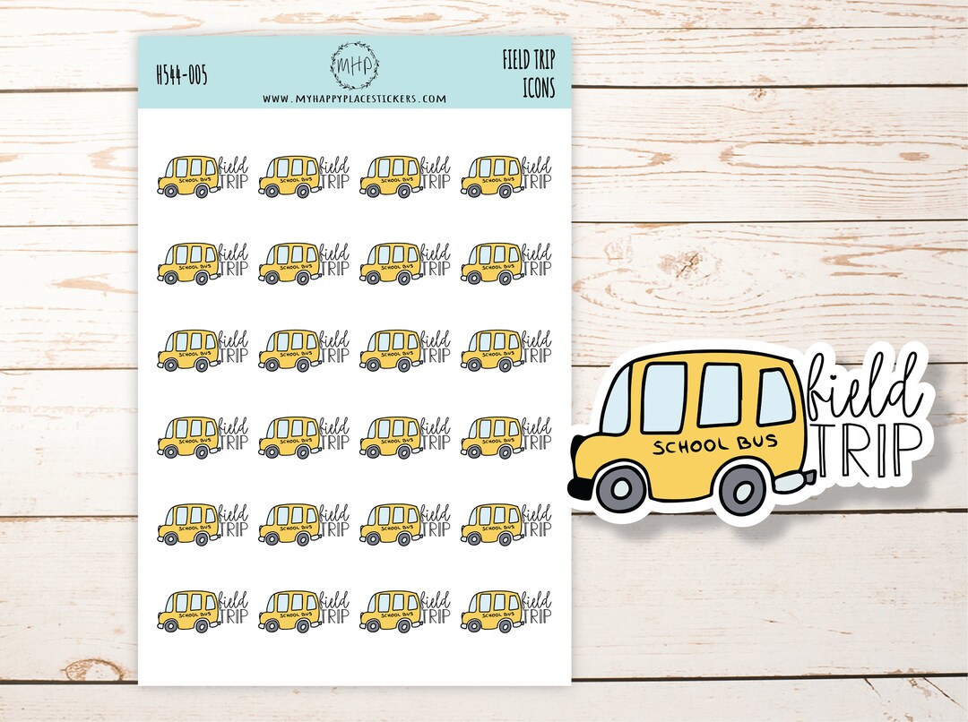FIELD TRIP / SCHOOL Bus Icon Sticker || H544-005 - Etsy