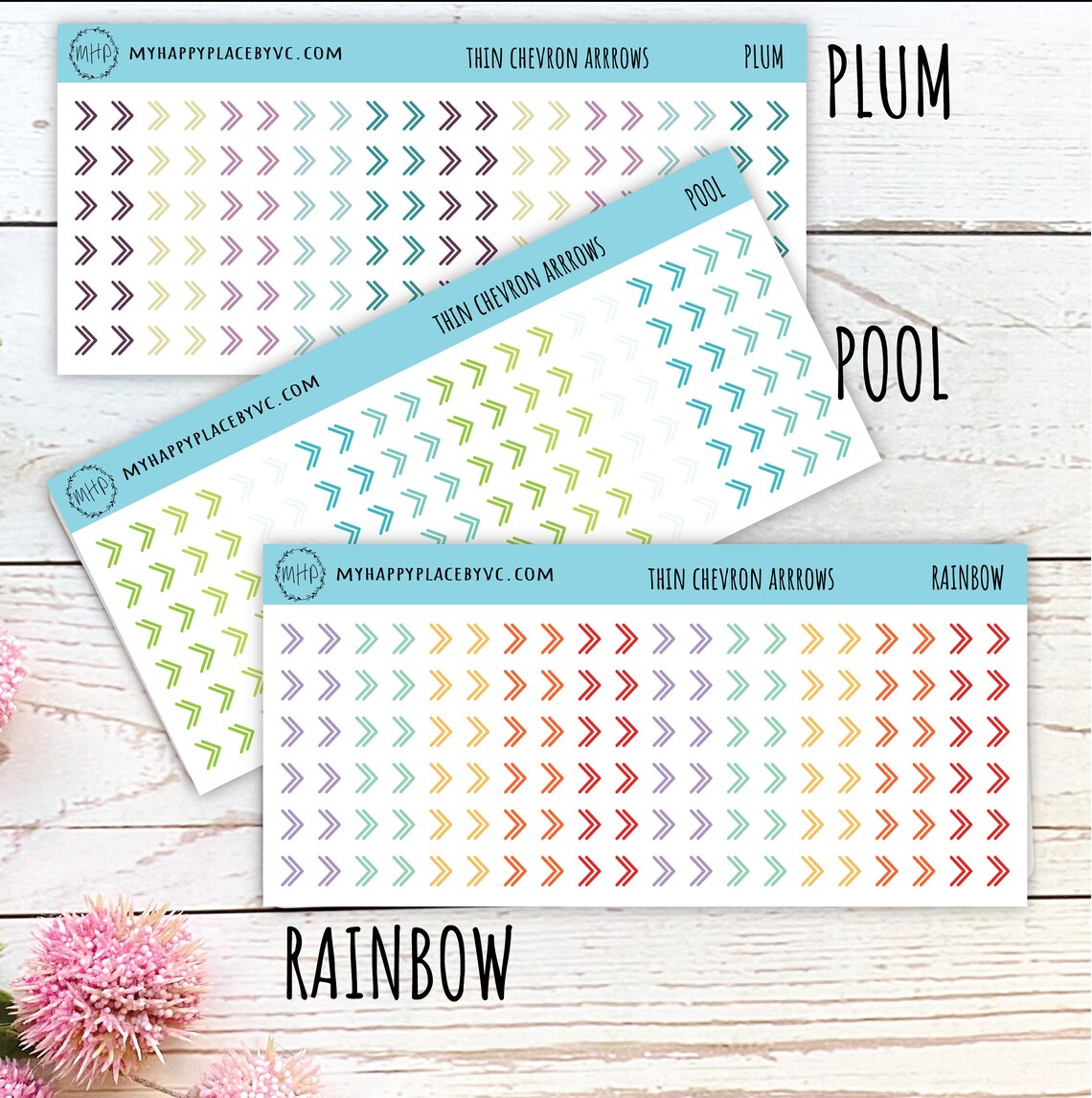 Thin Chevron Arrow Sticker for College Planners, Bullet Journals ...
