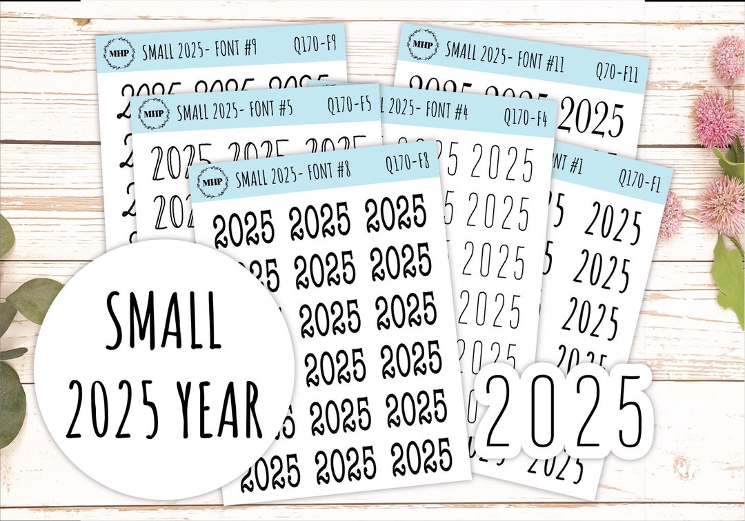 2025 Small Year Stickers for Planners || Q170 - Etsy