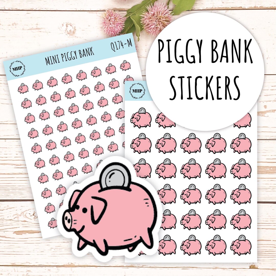 Piggy Bank Stickers. Eat the Frog. Planner Stickers || Q174 - Etsy