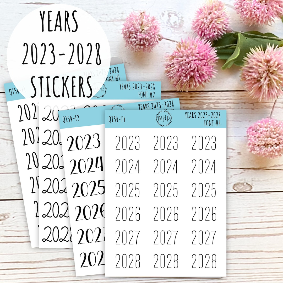 2023 - 2028 Year Stickers for Planners || Q154 - Etsy