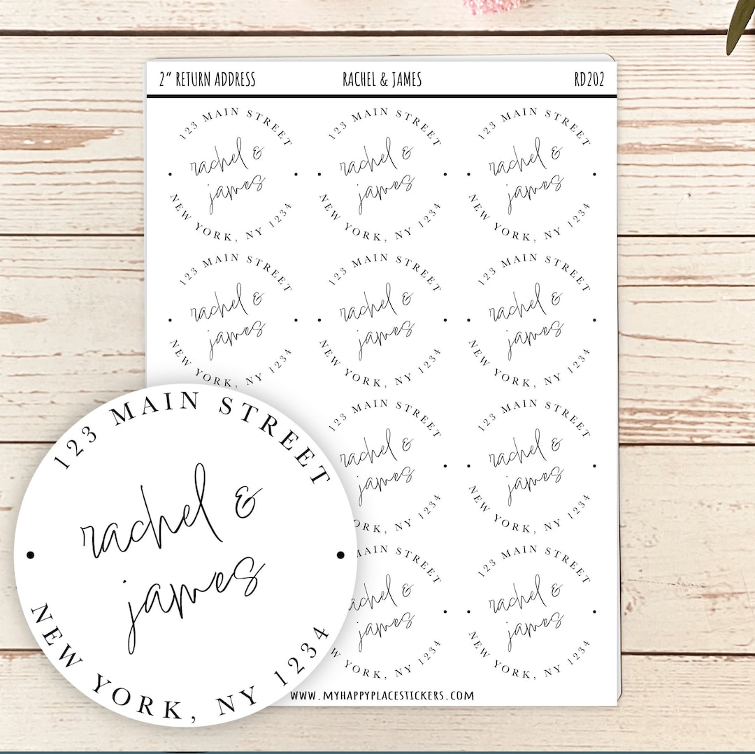Personalized Round Return Address Labels - Transparent 2" and 1.5 ...