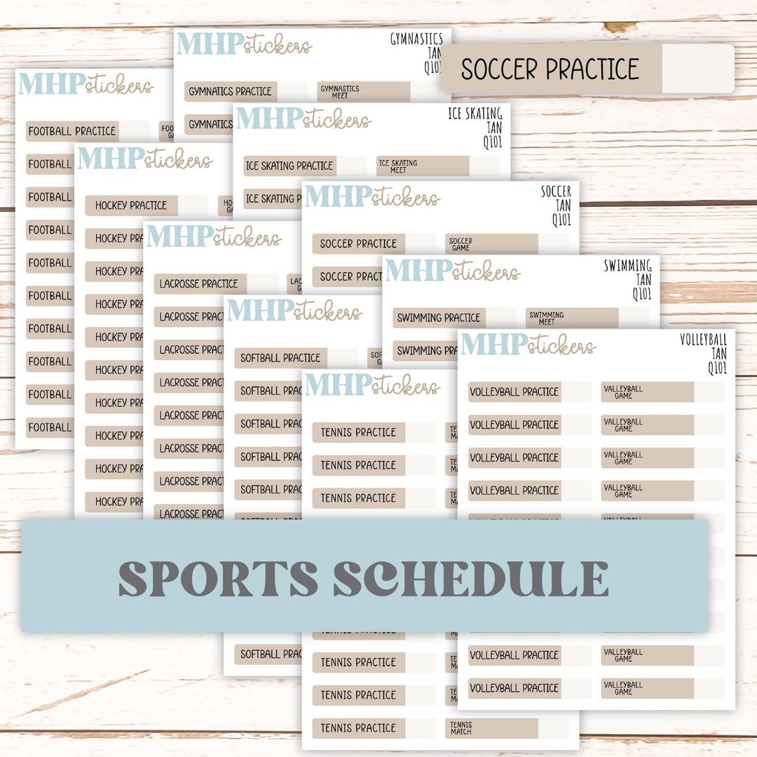 Sports Schedule Labels. Planner Stickers || Q101 - Etsy