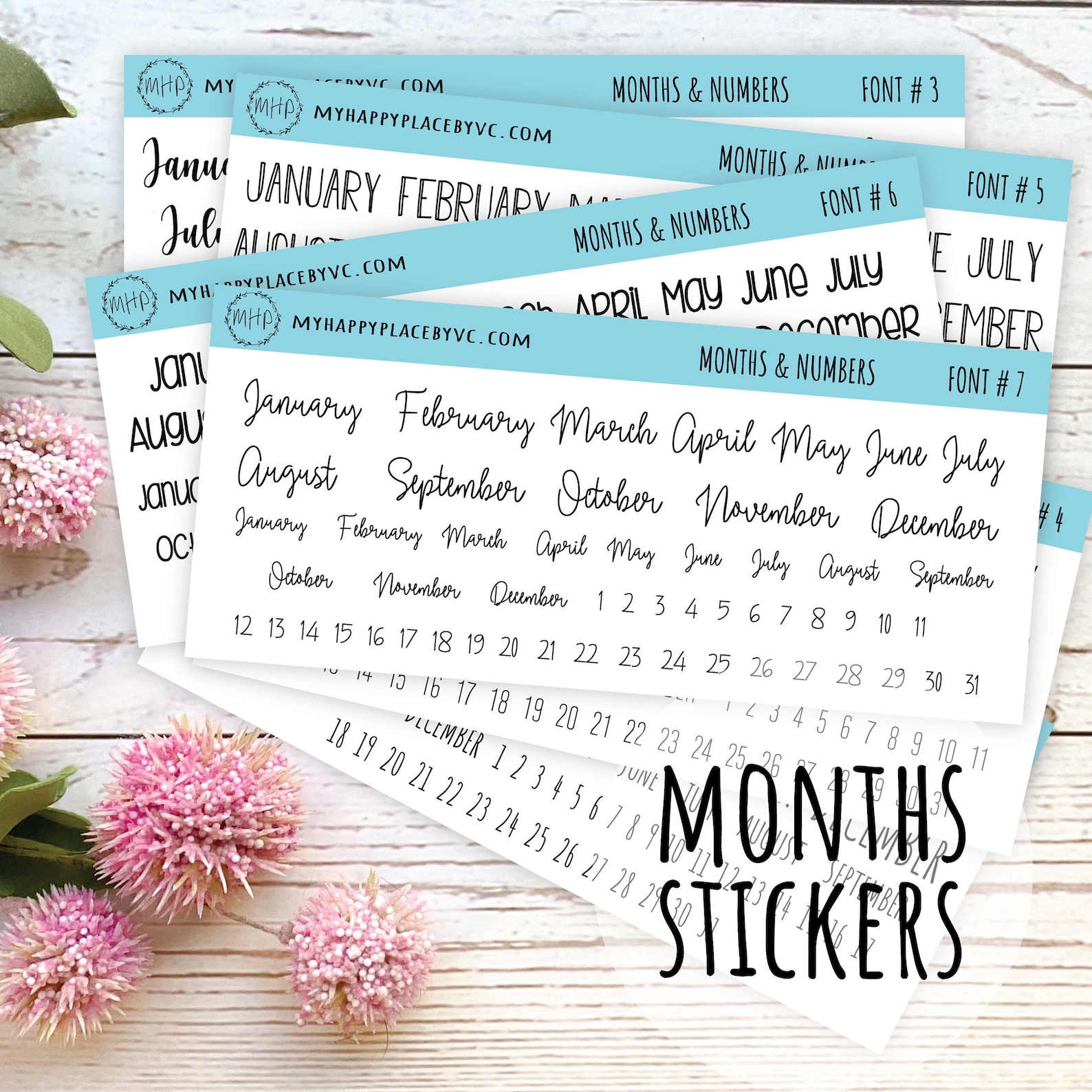 Months and Number Stickers for Planners Organizers and Bullet - Etsy