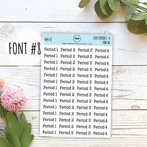 Script CLASS Periods 1-4 Sticker || H646 - Etsy
