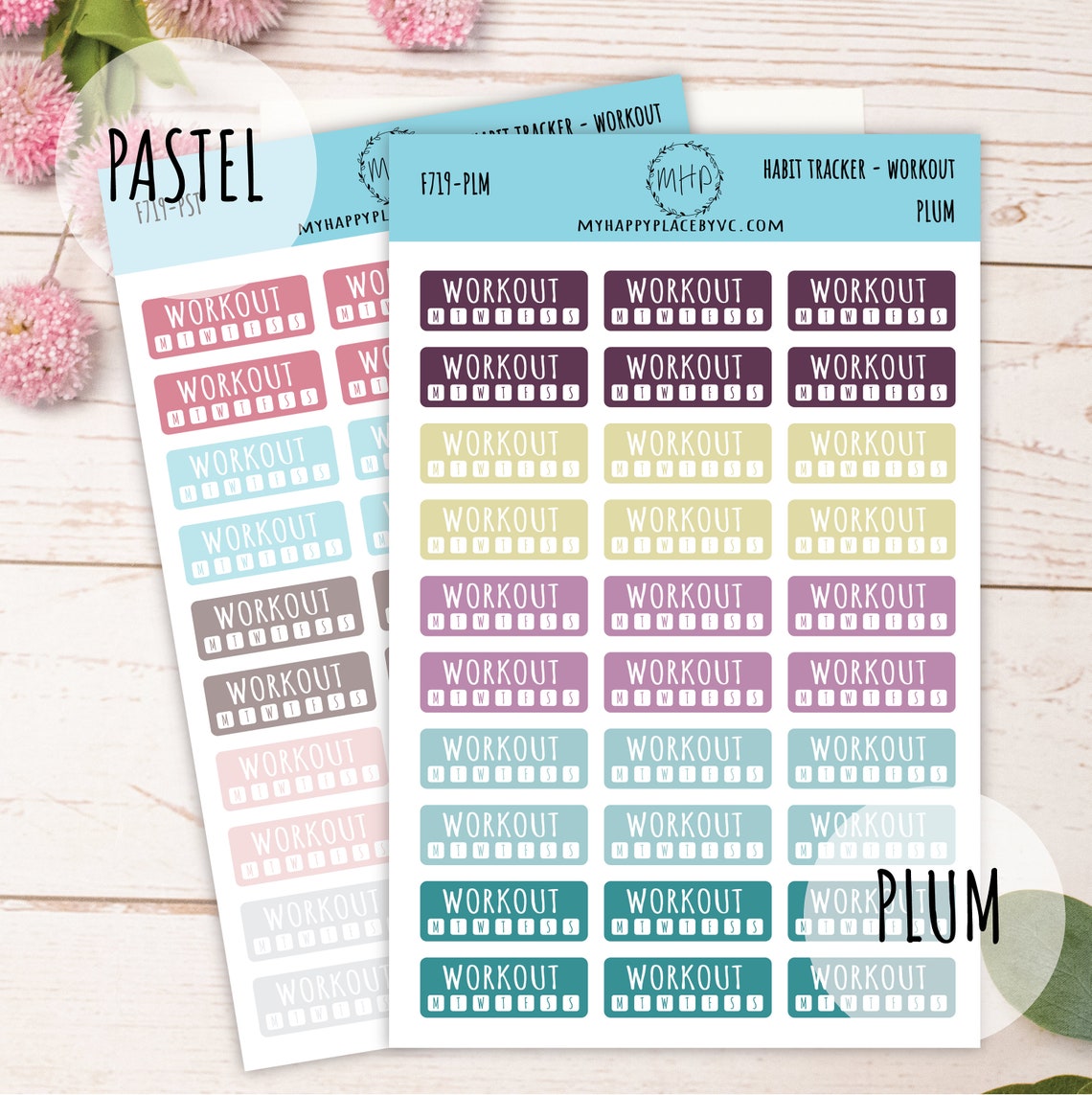 Habit Tracker Workout Planner Stickers for Bullet Journals - Etsy