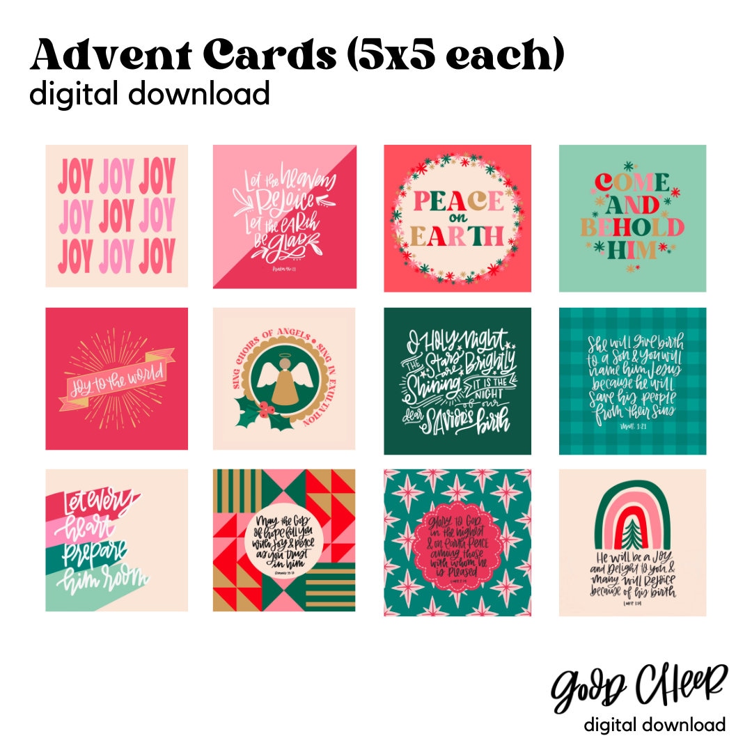 Christmas Advent Calendar, Digital Download, Printable Advent Banner - Etsy