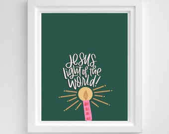 The Light of the World Jesus Christmas Light Verse Digital Download ...