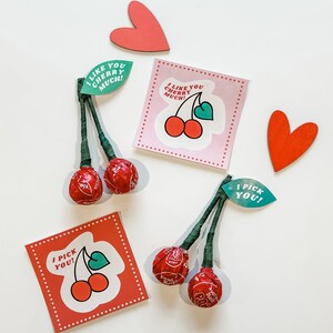 Printable Valentine | I Like You Cherry Much (cherry Themed, Digital ...