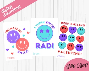 Printable Valentines XOXO Smiley Face digital Download - Etsy