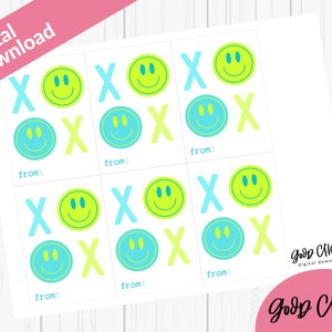 Printable Valentines || XOXO Smiley Face (digital Download) - Etsy