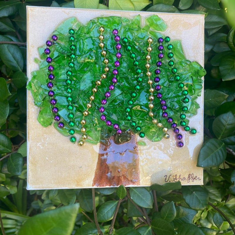 Mardi Gras Bead Art - Etsy